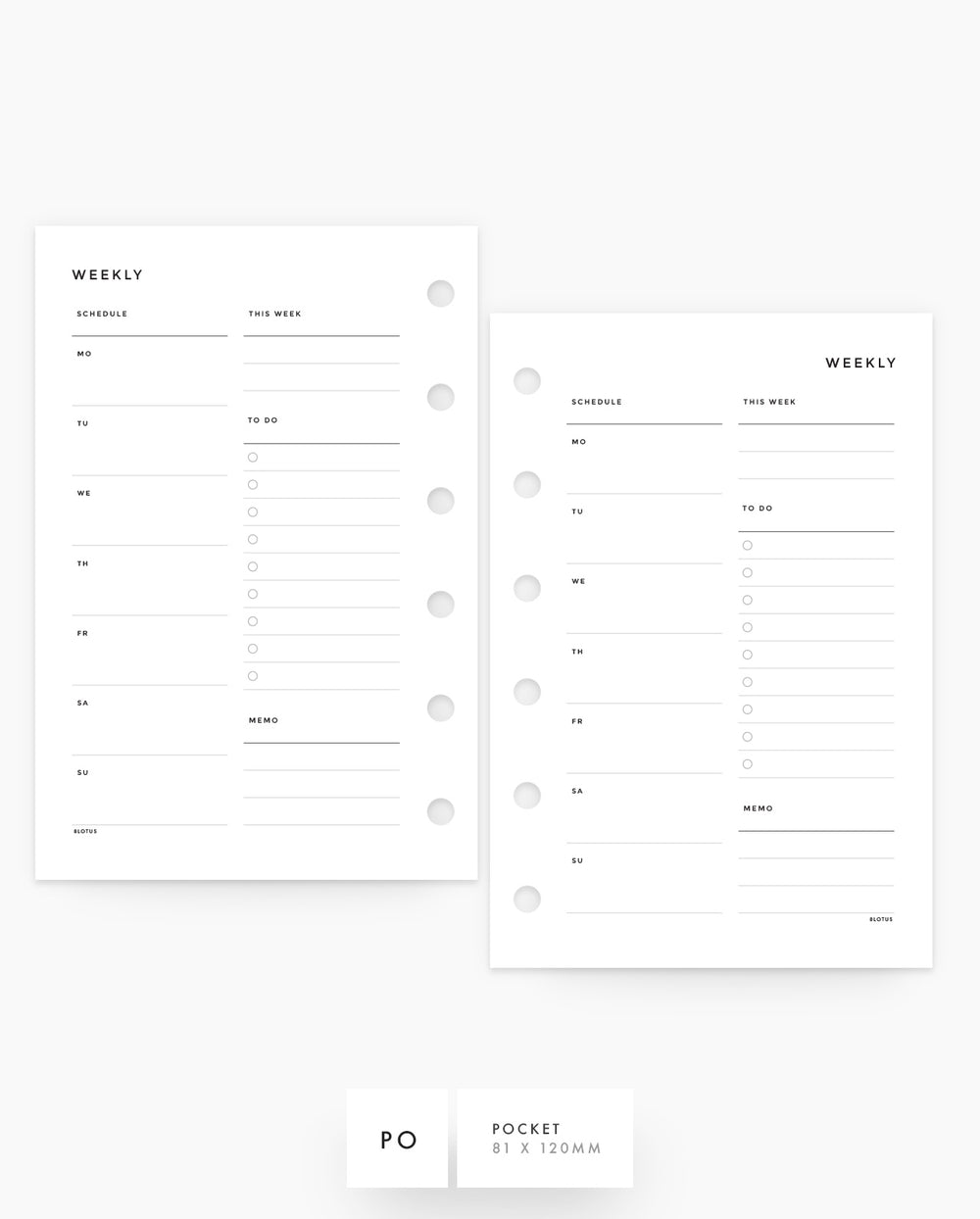 Minimal Weekly Overview Planner Inserts - 8Lotus