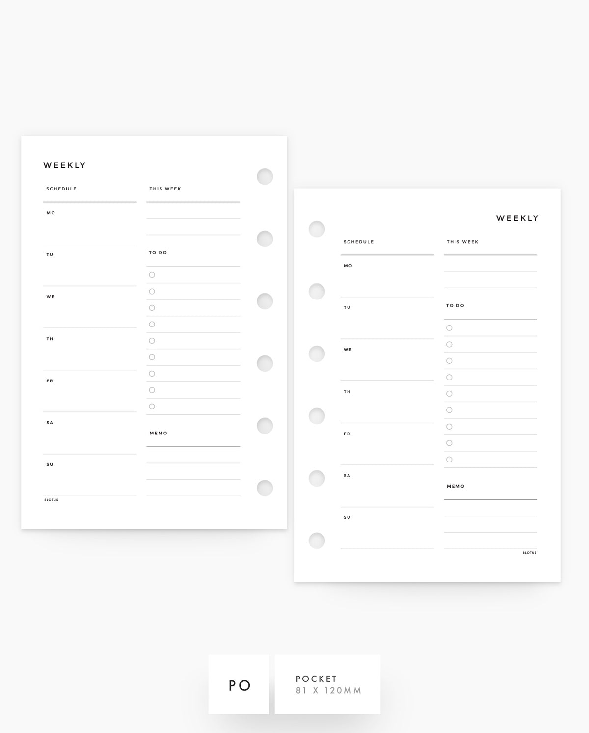 Minimal Weekly Overview Planner Inserts - 8Lotus