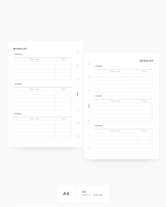 Printable Wishlist Planner Inserts - 8Lotus
